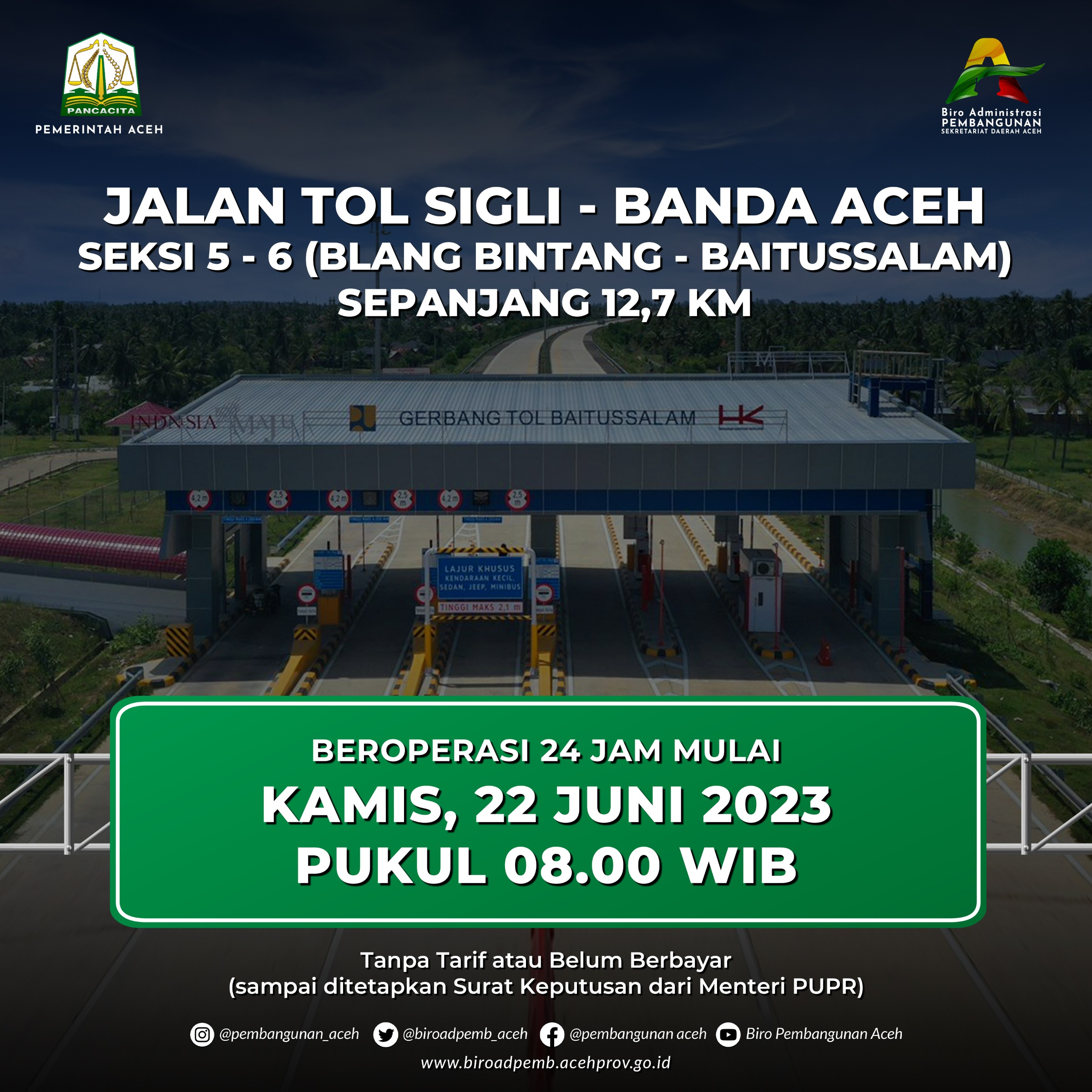 Banda Aceh – PT. Hutama Karya (Persero) selaku pihak pelaksana pembangunan Jalan Tol Sigli ...